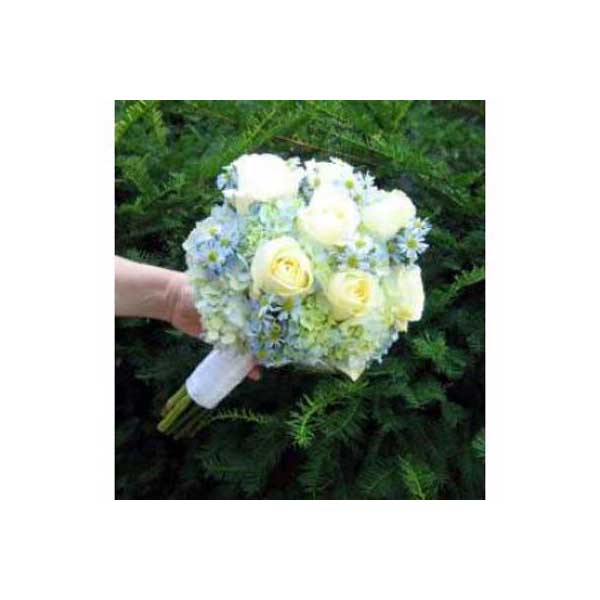 Blue Hydrangea Cream English Rose - Bloxhams Florists
