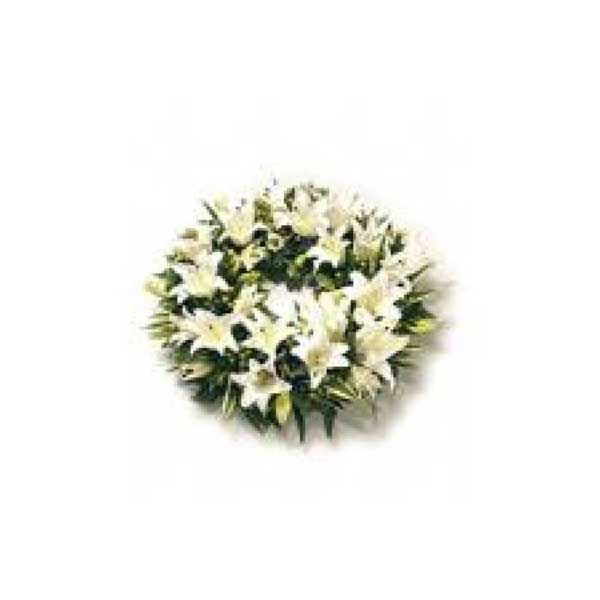 Rounded Lily Wreath - Bloxhams Florists