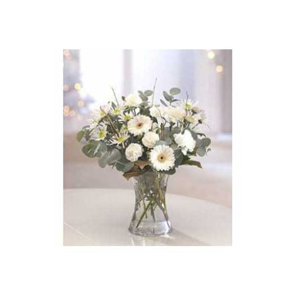 Winter White: With Germini, Chrysanthemums and Carnations